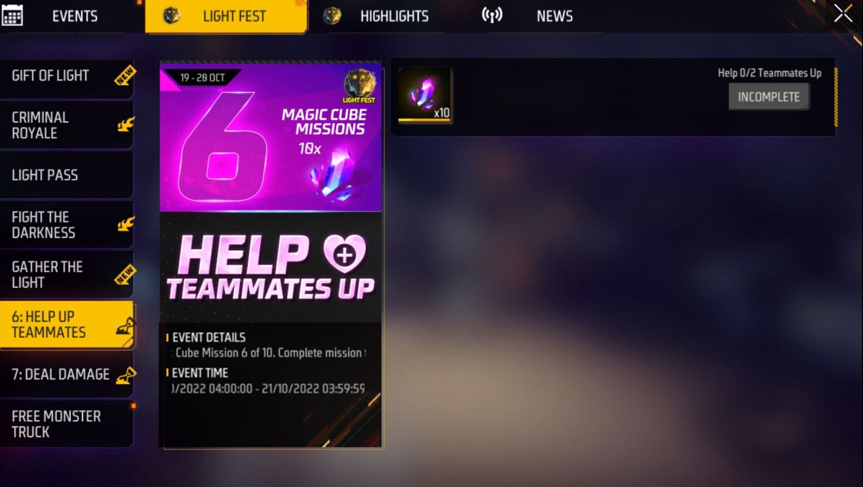 Garena releases 7th Magic Cube mission in Free Fire MAX