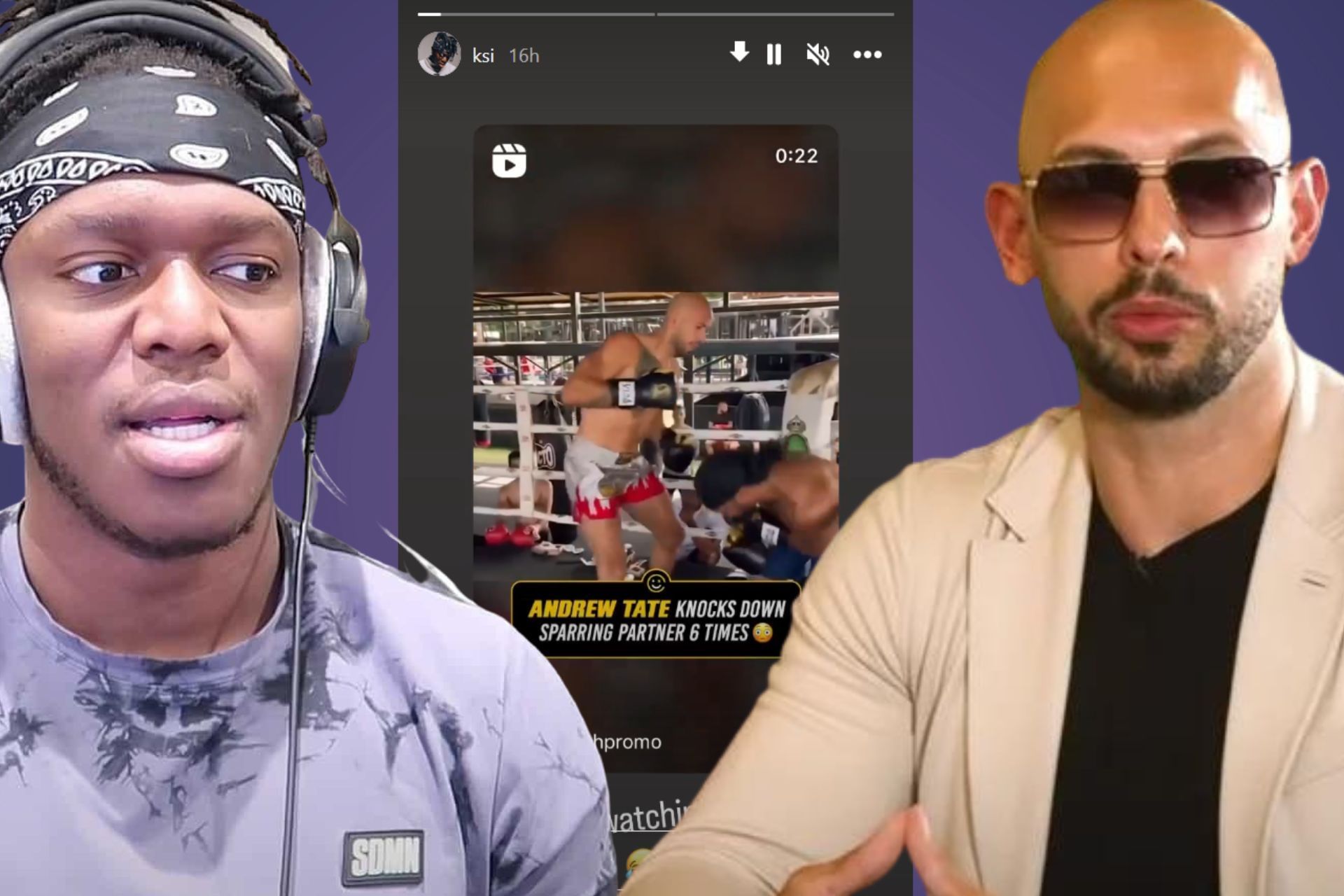 “What am I watching here?” - KSI disses Andrew Tate after analyzing the latter’s sparring footage
