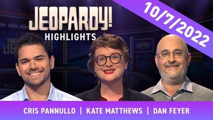 Today’s Final Jeopardy! answer: Monday, October 10, 2022