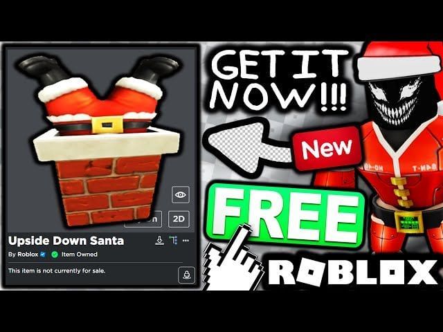 How to redeem Upside Down Santa head accessory for free in Roblox?