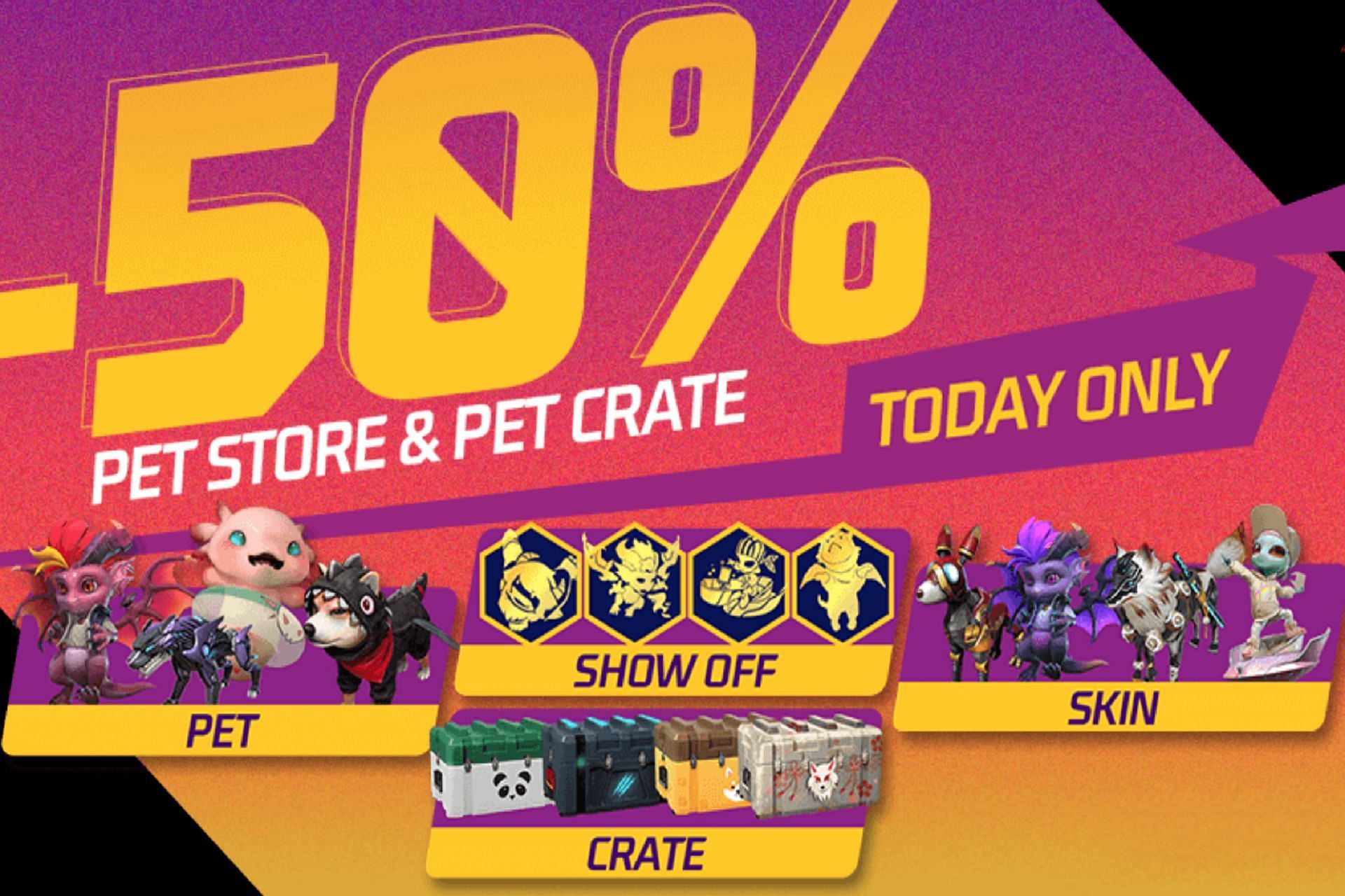 Garena provides 50% discount on pets, skins, actions, and crate in Free ... Garena provides 50% discount on pets, skins, actions, and crate in Free ...