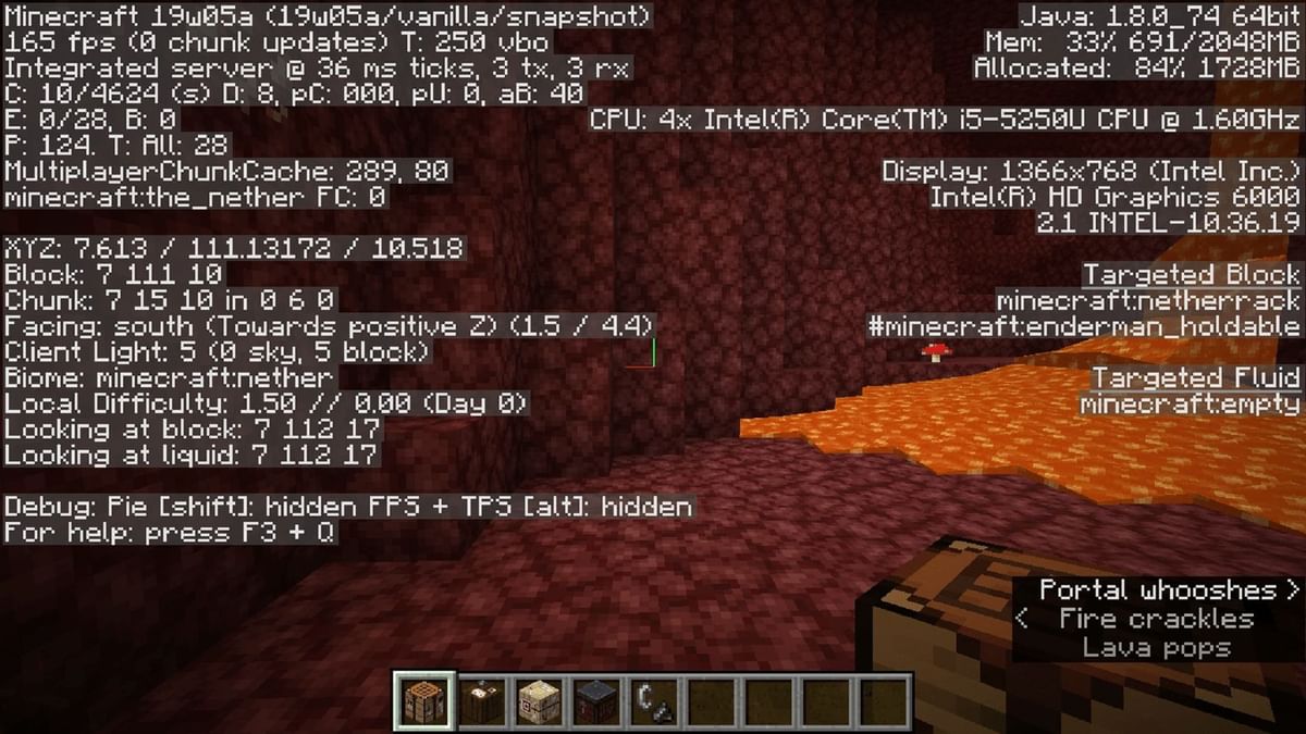 Minecraft player creates a detailed guide for F3 debug screen