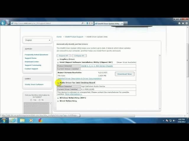 How to automatically update drivers with Intel Driver update utility?