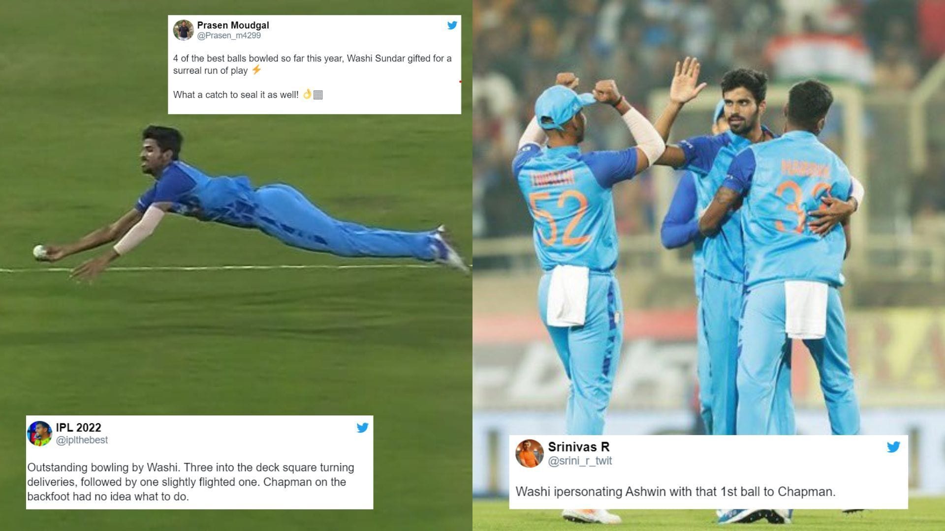 "Sundar in powerplays in something else" - Fans react to Washington ...