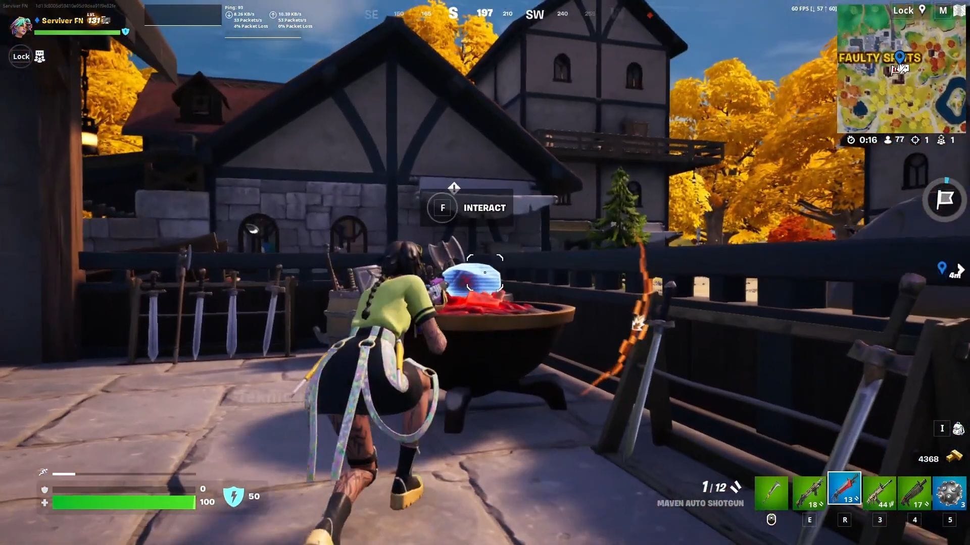 How to place the alloy in a Forge Brazier to heat the metal in Fortnite