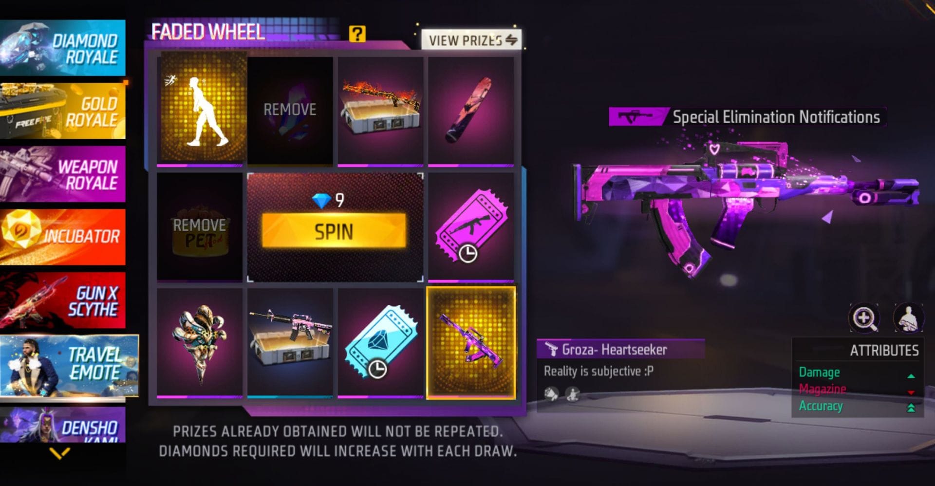 How to get Angry Walk emote and Groza gun skin from Free Fire MAX Faded ...