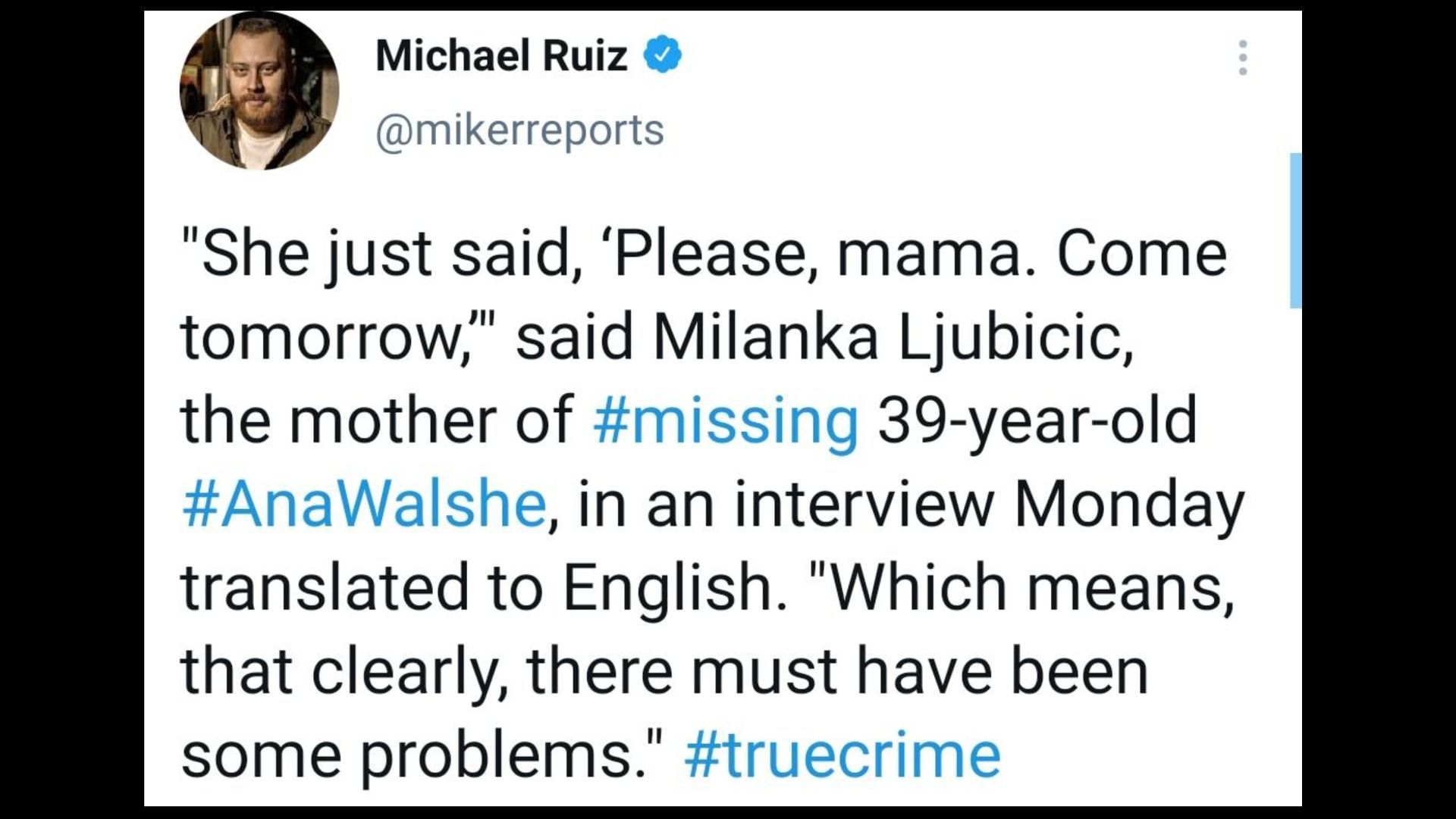 “Must have been some problems”: Ana Walshe begged mom to visit her ...