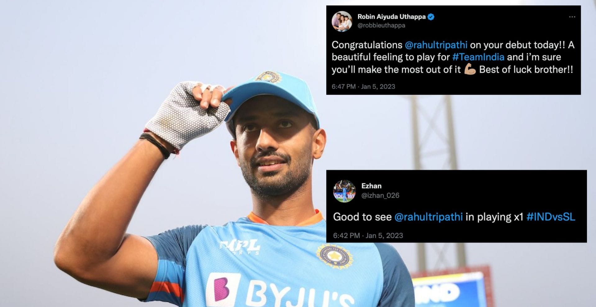 "Der aaye durust aaye" - Fans react as Rahul Tripathi makes his T20I debut against Sri Lanka