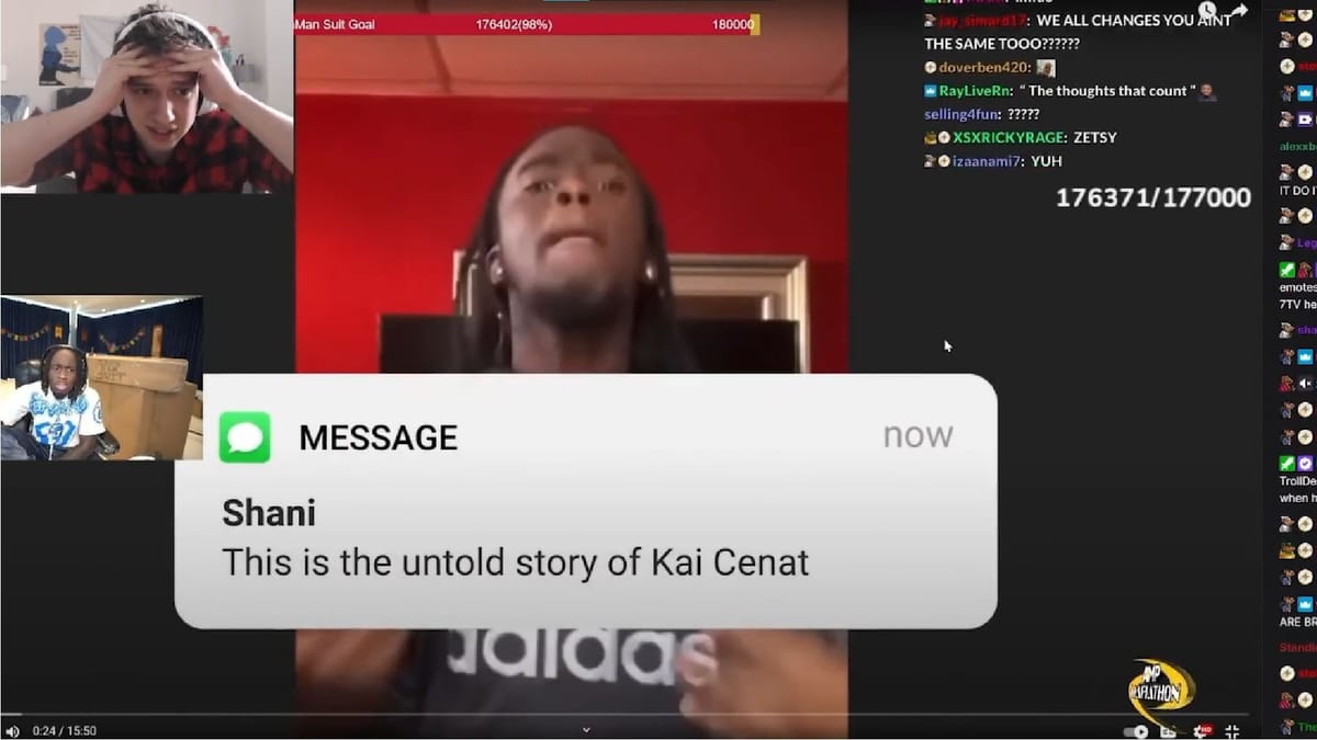 YouTuber in tears after Kai Cenat reacts to his video