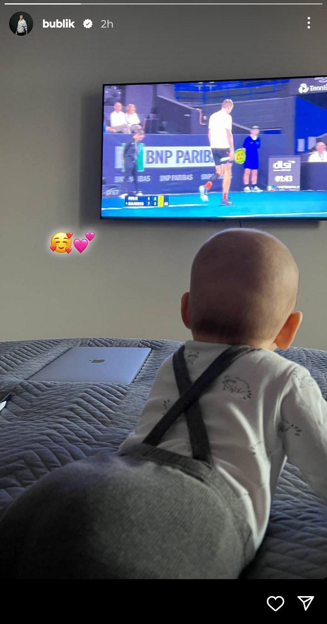 Alexander Bublik shares adorable picture of baby son watching him ... Alexander Bublik shares adorable picture of baby son watching him ...