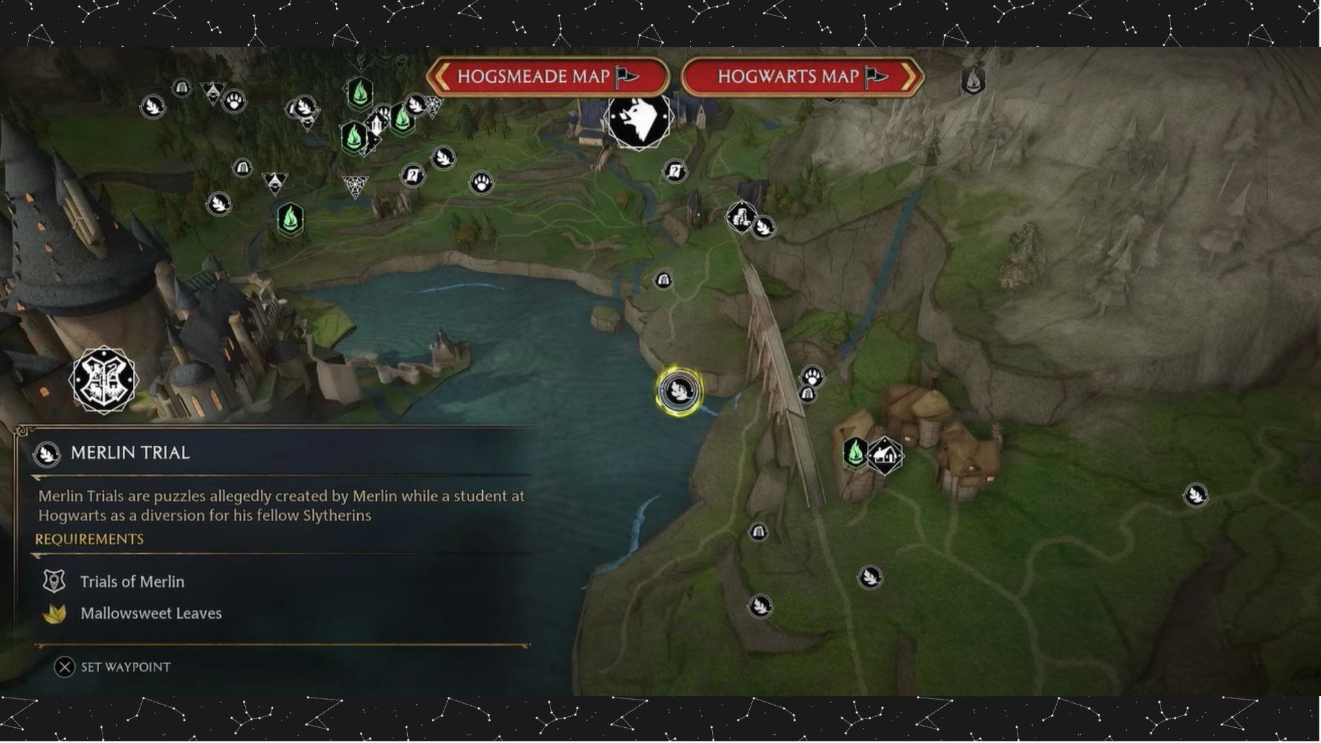 How to solve all Merlin Trials in South Hogwarts region?