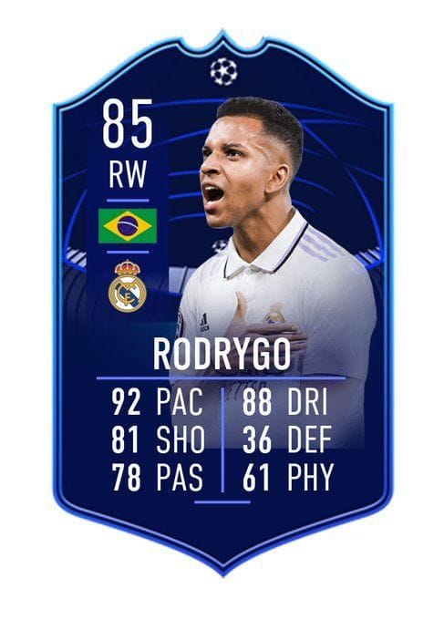 Rodrygo UCL MOTM SBC: FIFA 23 Rodrygo UCL MOTM SBC - How to complete ...