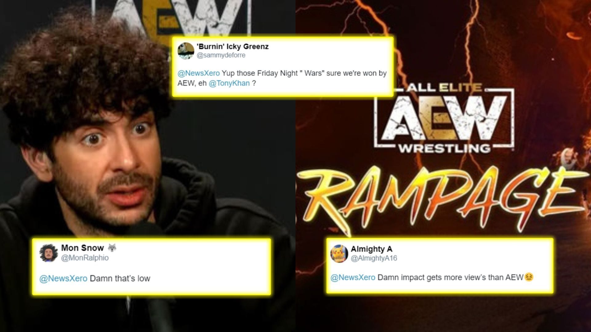 "Well we know even Tony was watching SmackDown last week" - Twitter explodes as AEW Rampage ...