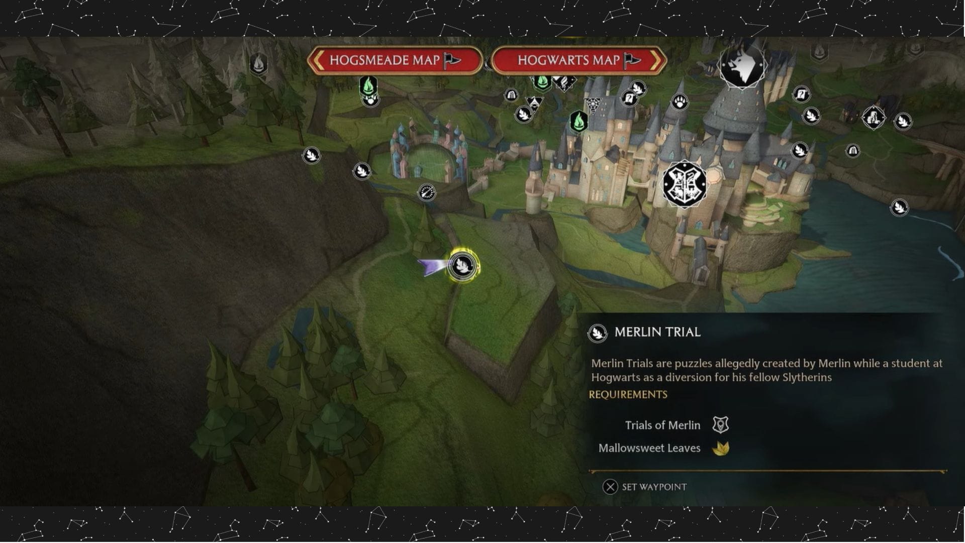 How to solve all Merlin Trials in South Hogwarts region?