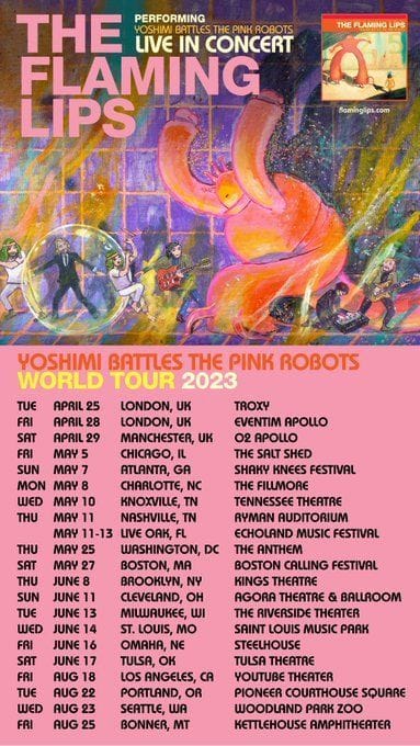 The Flaming Lips Tour 2023: Tickets, where to buy, dates, venues and more