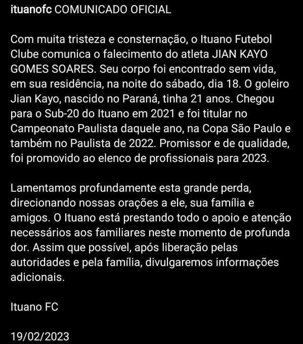 Where was Jian Kayo born? Rising Brazilian football star found dead at 21