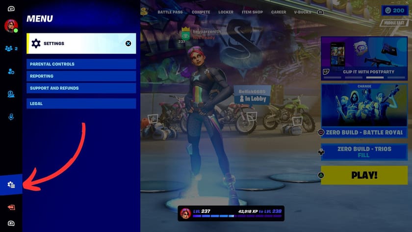 How to see your ping in Fortnite Chapter 4