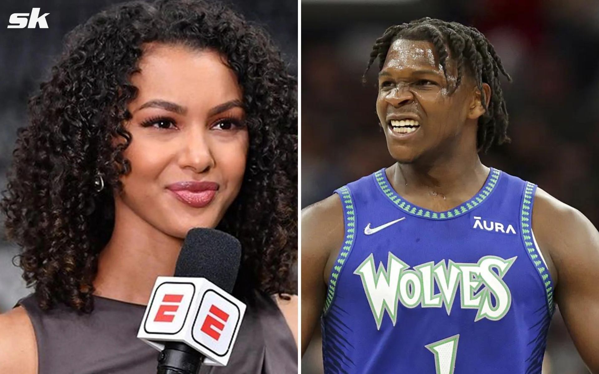 Fans roast Anthony Edwards for telling Malika Andrews how he's the best ...