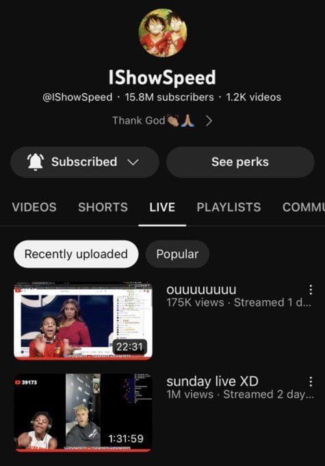 "Speed's YouTube is back" - IShowSpeed allegedly returns to YouTube ...