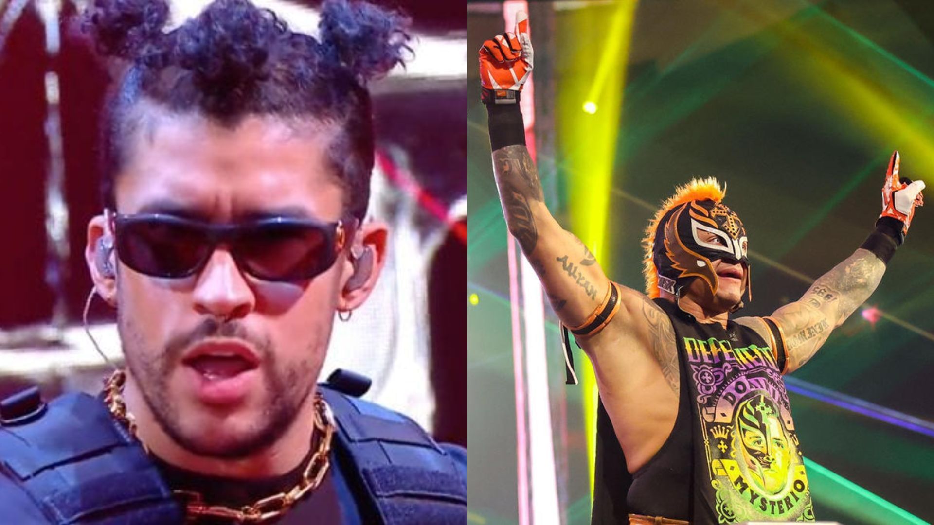 WWE: [WATCH] Rey Mysterio beats James Corden with Bad Bunny as special ...