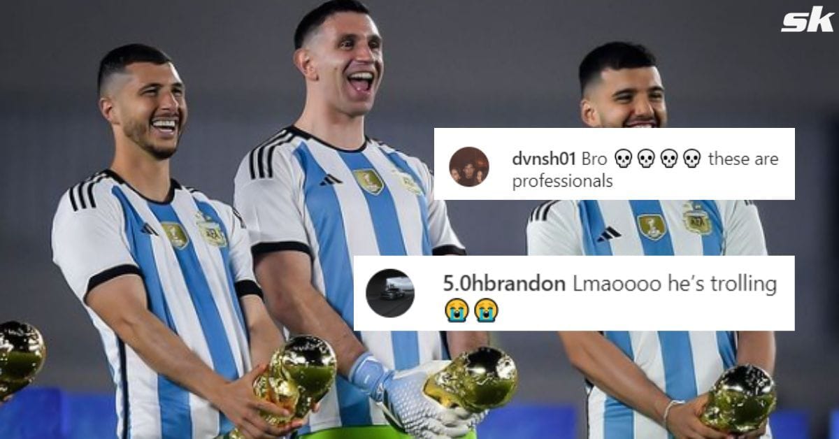 "Lmao he's trolling" – Fans react as Argentina star Emi Martinez ...