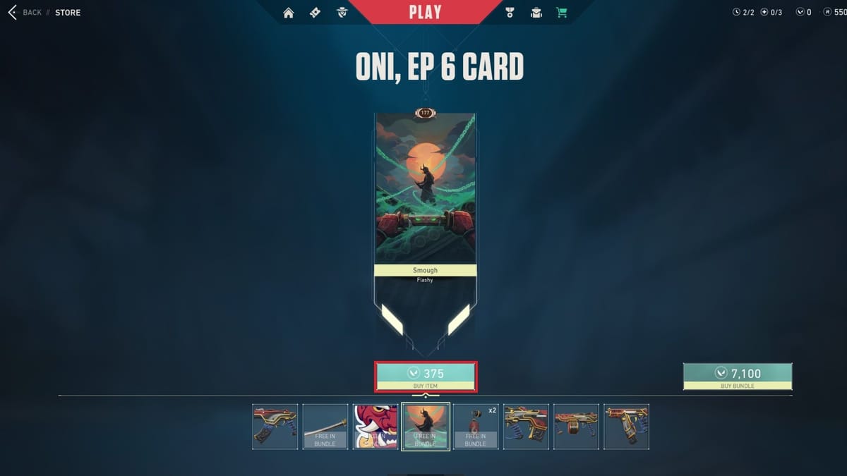 How to get Oni 2.0 player card in Valorant?