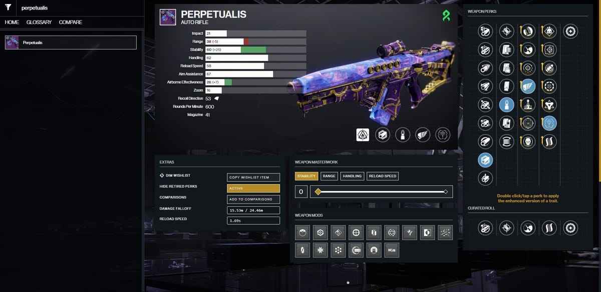 Perpetualis god roll guide for Destiny 2 PvP and PvE (2023)