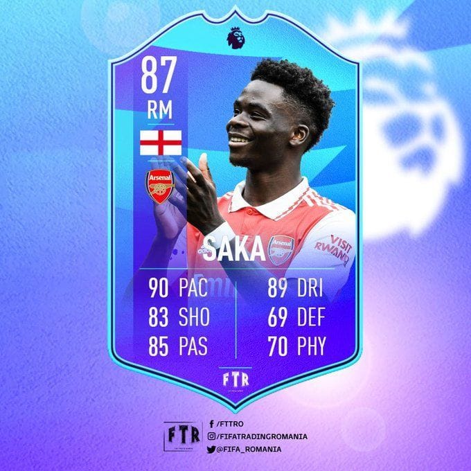 FIFA 23 leaks reveal Bukayo Saka as the Premier League POTM for March