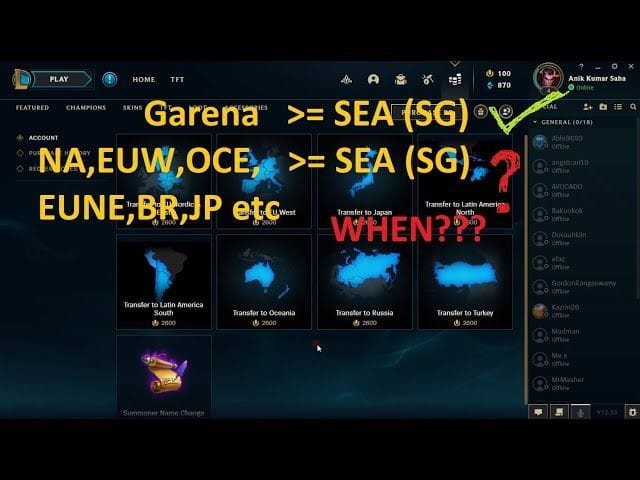 League of Legends devs to soon reinstate SEA account transfers