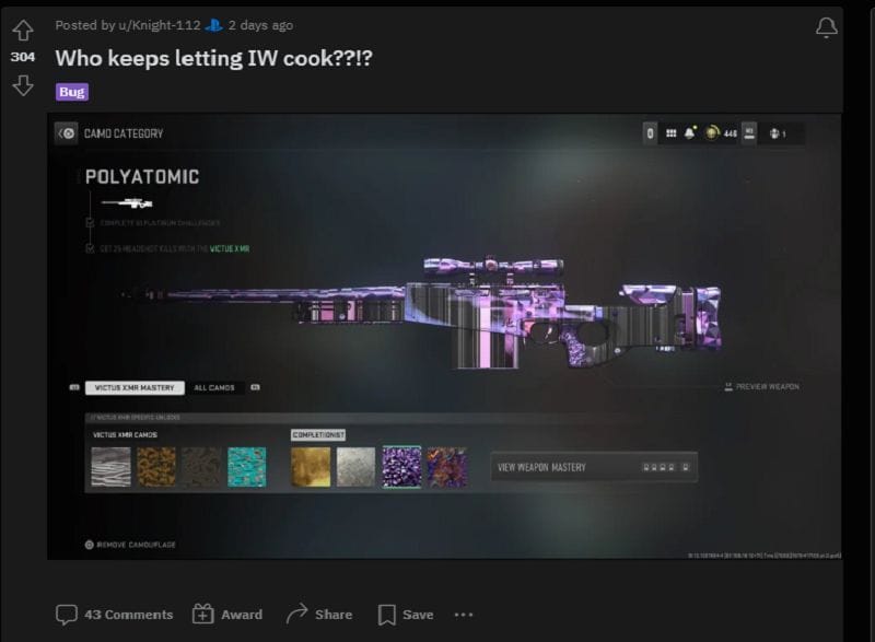 Warzone 2's latest update has broken Polyatomic Camo
