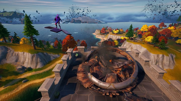 Fortnite destroys the Rift Gate and an ominous Red Rift appears in the sky