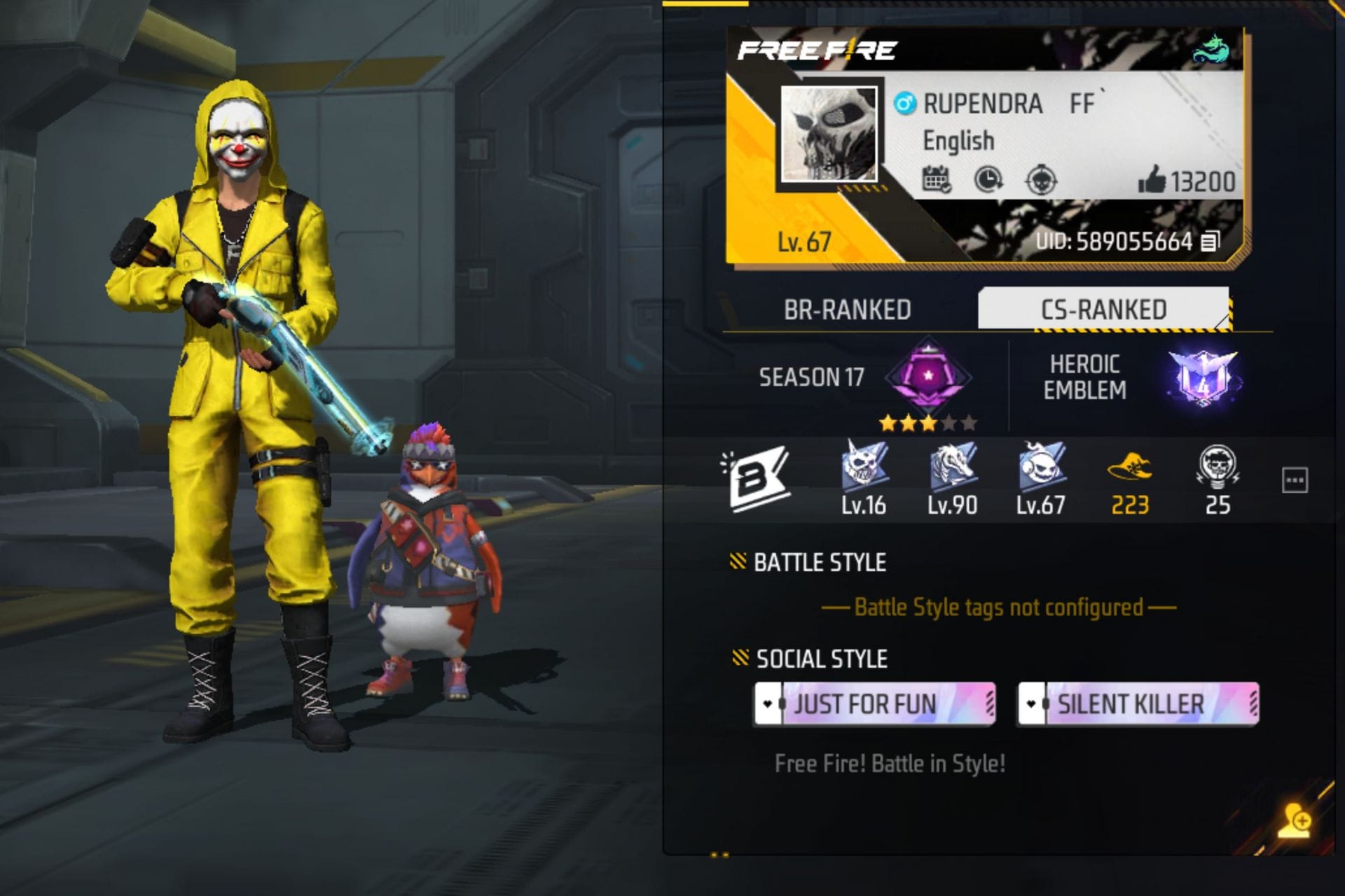 Rupendra Gaming’s Free Fire MAX ID, stats, guild, rank, monthly income ...