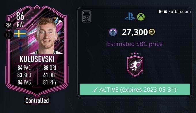 Dejan Kulusevski FUT Ballers SBC: FIFA 23 Dejan Kulusevski FUT Ballers ...