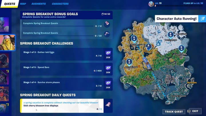 Where to visit Cherry Blossom tree displays in Fortnite