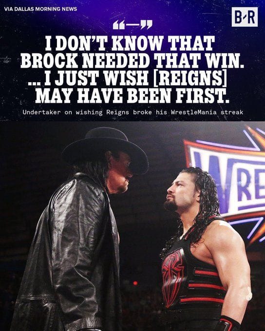 Who does The Undertaker think should have ended his WWE WrestleMania streak? Reason why Brock ...