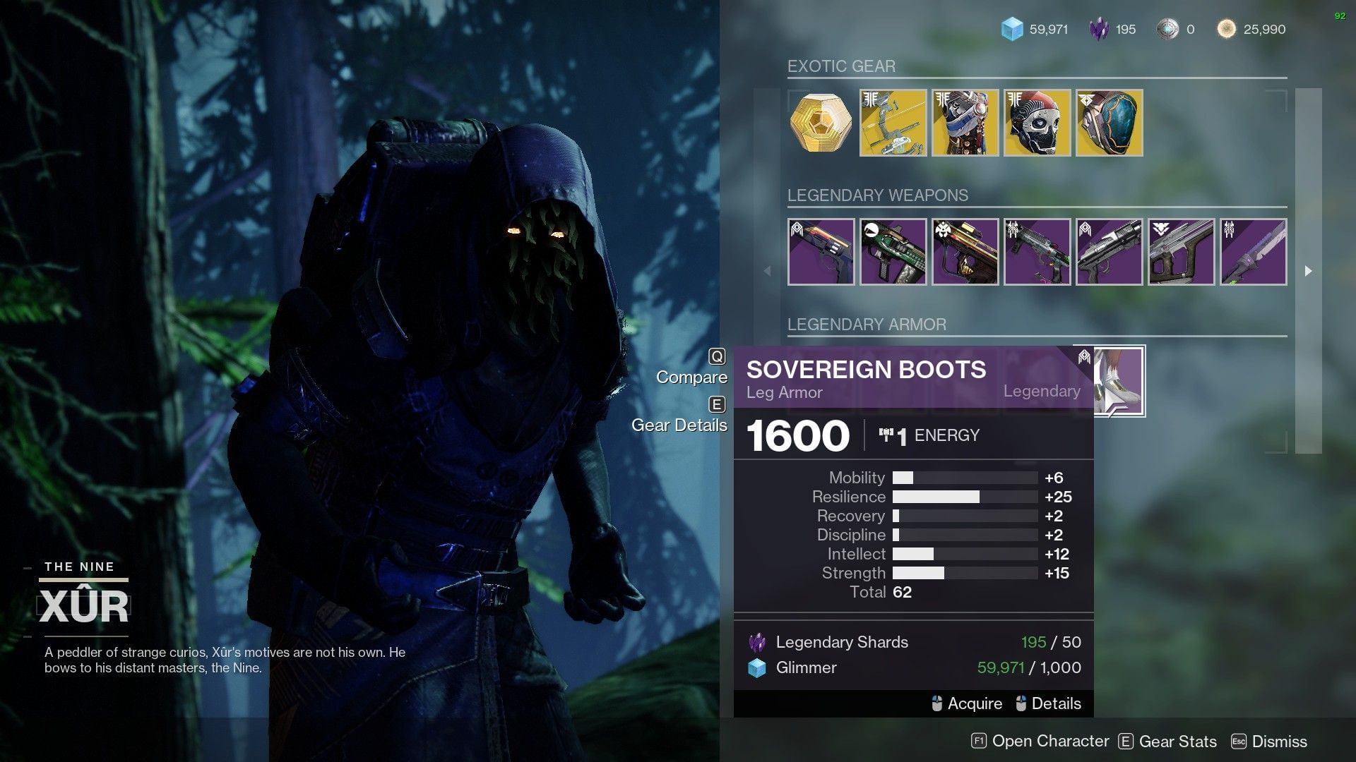 Xur has brought in god roll armor pieces and weapons in Destiny 2 ...
