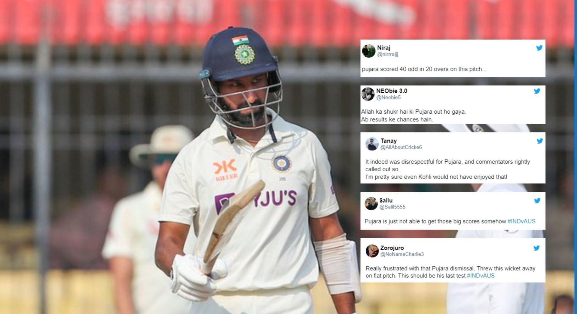"Really frustrated" - Twitter erupts as Cheteshwar Pujara departs for ...