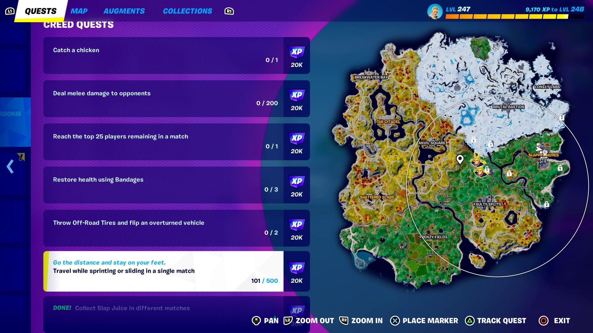 Fortnite: How to travel while sprinting or sliding in a single match