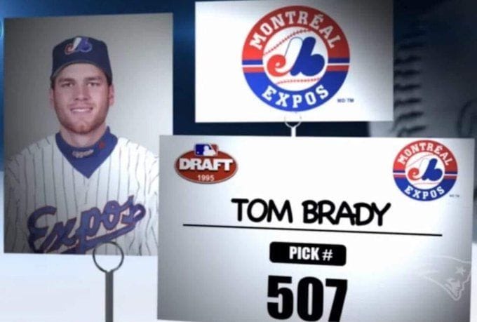 Which NFL quarterback was drafted by Montreal Expos in 1995 MLB draft?