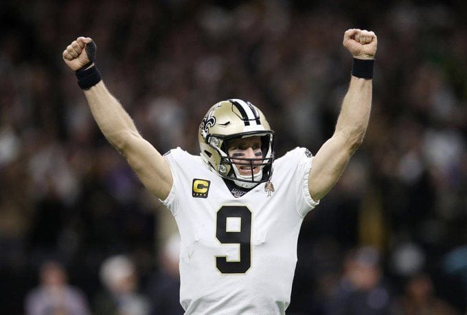 How many times did Drew Brees throw for 5,000 yards?