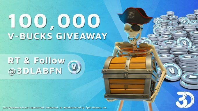 Fortnite Creative studio announces 100,000 V-Bucks giveaway on occasion ...