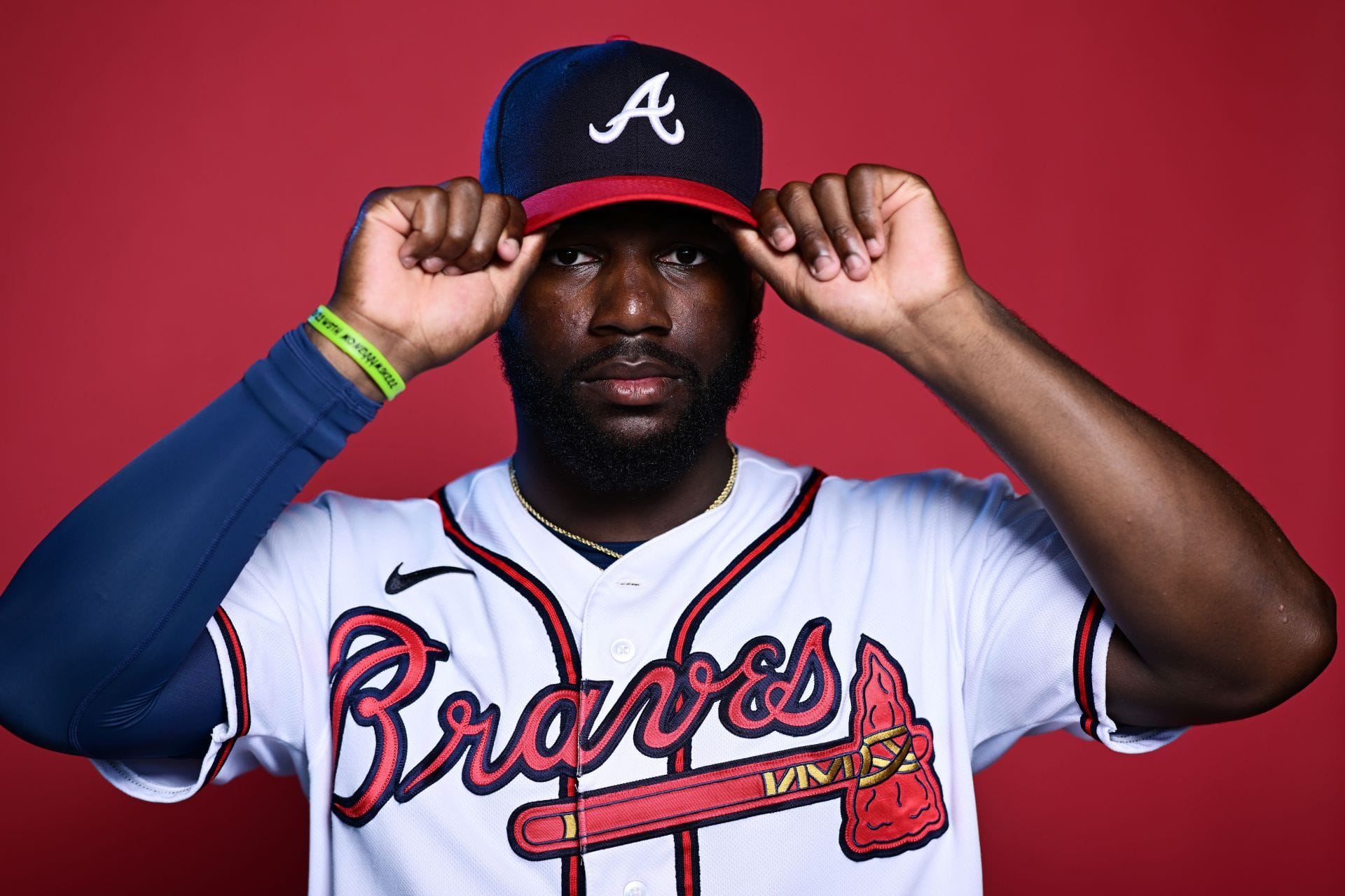 Atlanta Braves fans celebrate as center fielder Michael Harris II is ...
