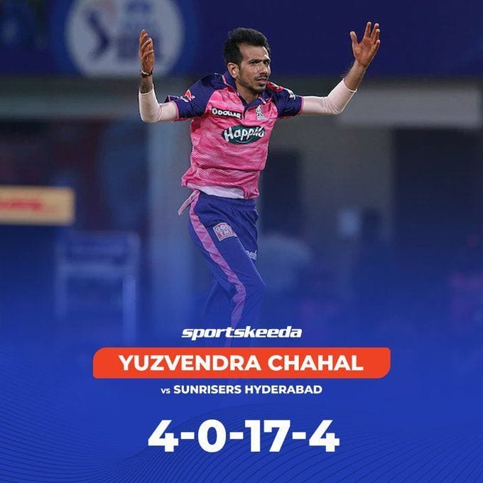 "Chatur Chalak Chanchal" - Twitter erupts as RR’s Yuzvendra Chahal takes 4/17 vs SRH in IPL 2023