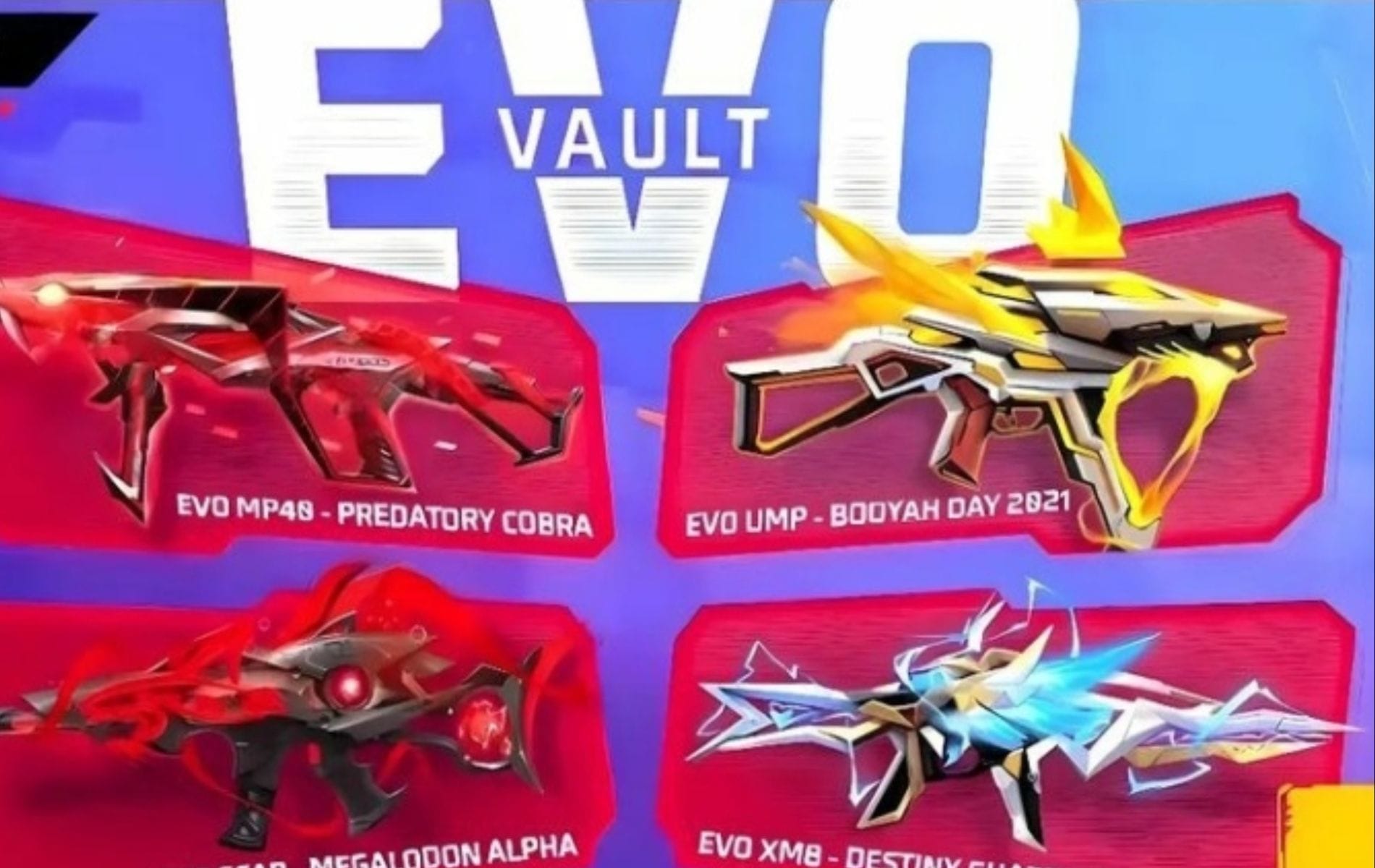 Free Fire MAX Evo Vault event for Indian servers leaked
