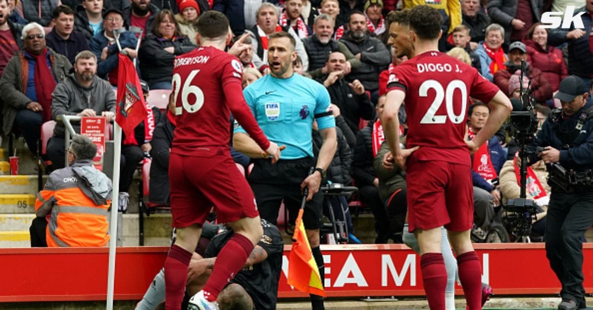 "Sacked in the morning" - Viral video of referee elbowing Liverpool ...