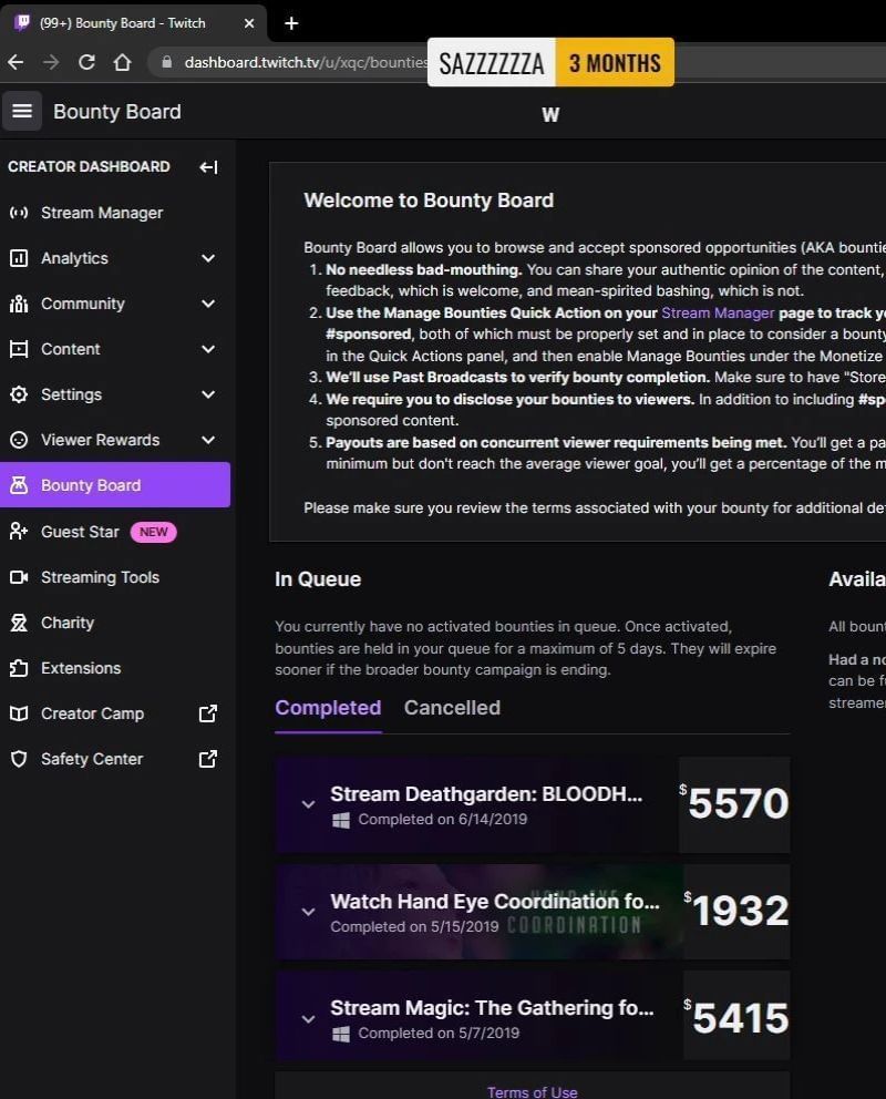 "It was $5.5K for an hour": xQc reveals insane revenue from Twitch Bounty Board amid Sponsorship ...