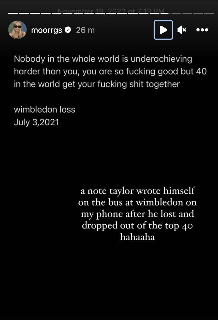 Taylor Fritz's girlfriend Morgan Riddle reveals insightful note ...