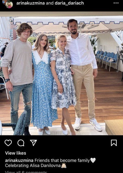 Andrey Rublev becomes godfather to Daniil Medvedev's daughter Alisa