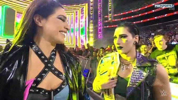 Rhea Ripley has a naughty reaction to her real-life boyfriend laying down a challenge for AEW title