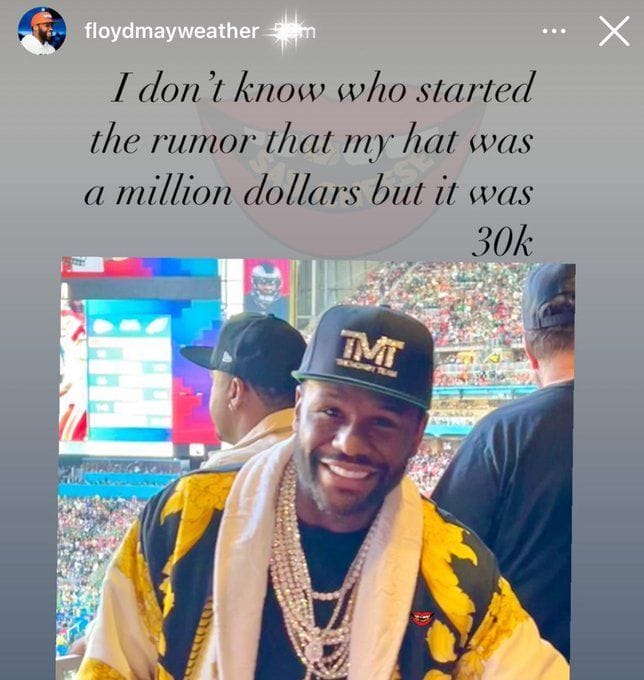 Floyd Mayweather hat: Did Floyd Mayweather pay $1M for diamond ...